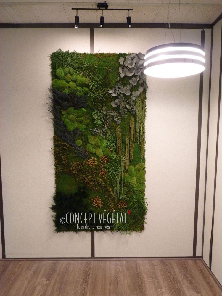 Tableau végétal stabilisé & artificiel sans cadre